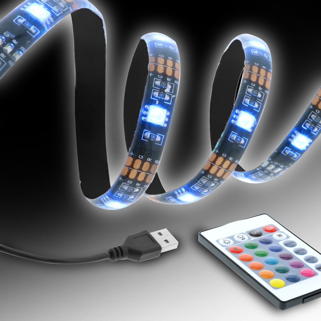 Monster Multi-Color USB LED Light Strip Remote 6.5ft 2m • Grizzwäld Lights